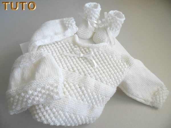 Explications tricot bébé, TUTO, ENSEMBLE blanc astra Explications tricot bébé, TUTO, ENSEMBLE blanc astra